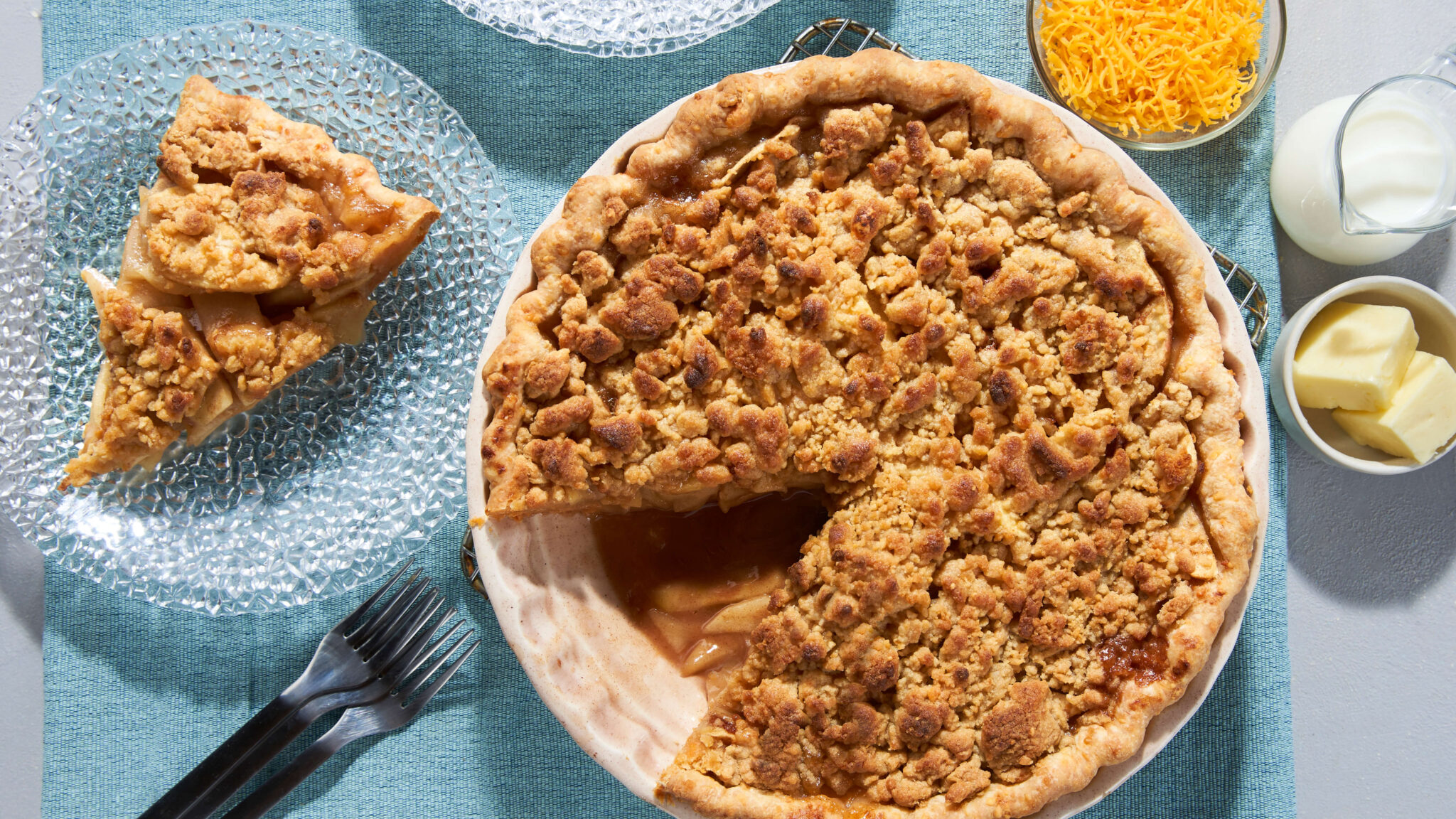 Ultimate Apple Cheddar Pie - Milk