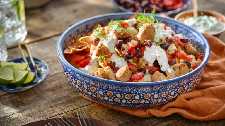 Greek-Style Chicken Gyro Nachos - Milk