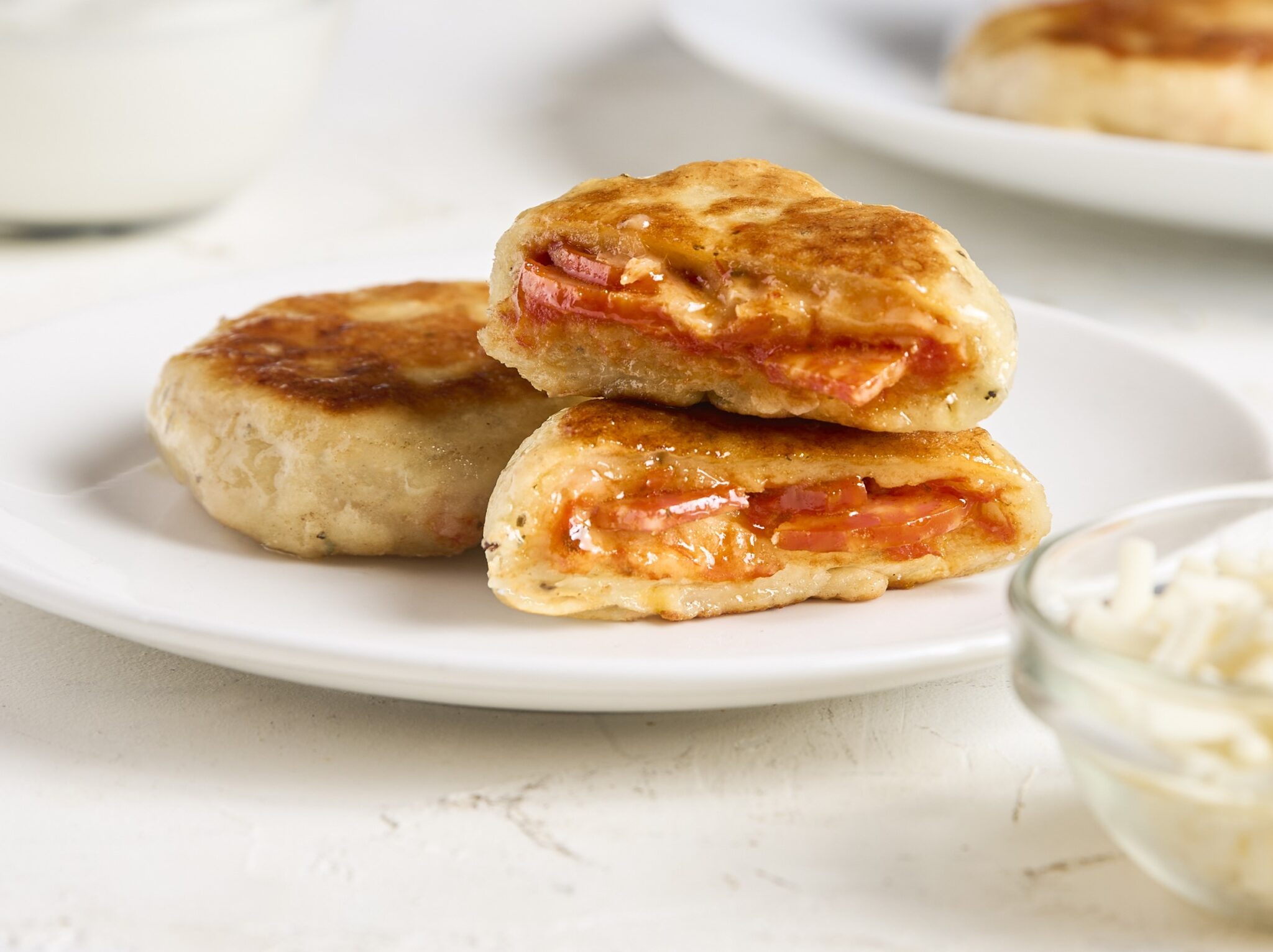 Homemade Mini Pizza Pockets - Milk