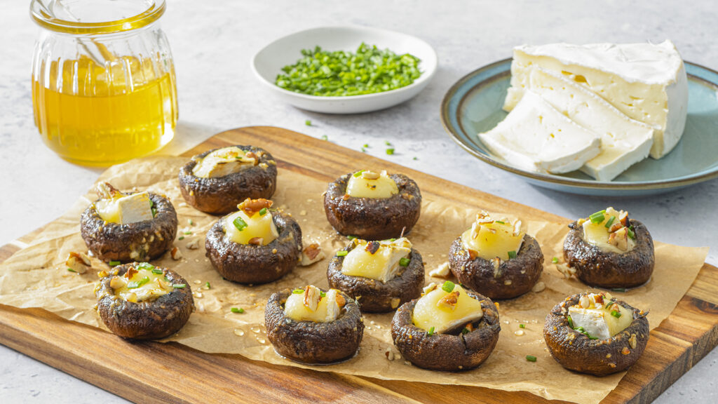 Brie-Stuffed Mushroom Caps - Milk