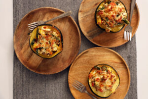 Cheesy Wild Rice Stuffed Acorn Squash - Milk